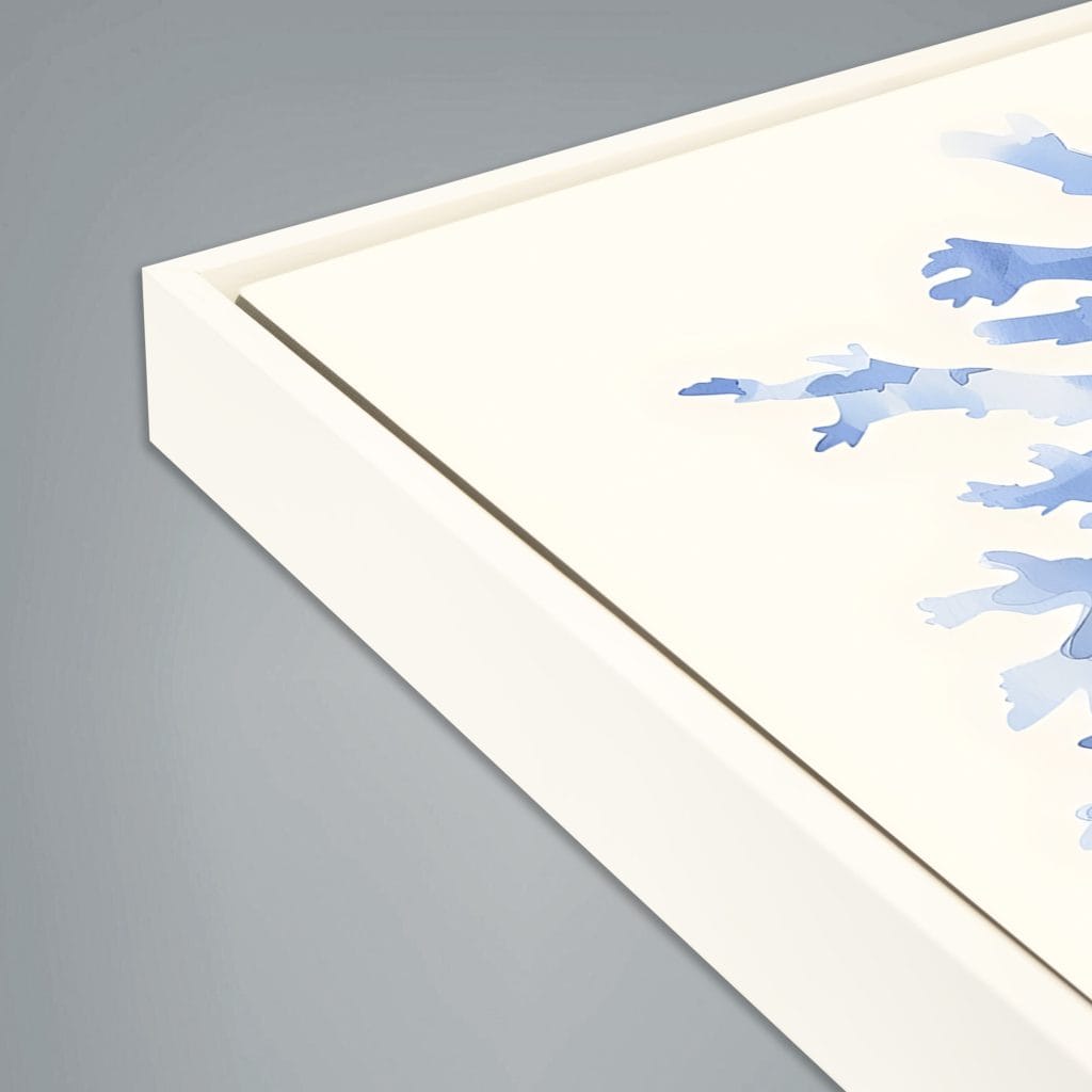 White Canvas Floater Frame | Elegant Obeche Timber